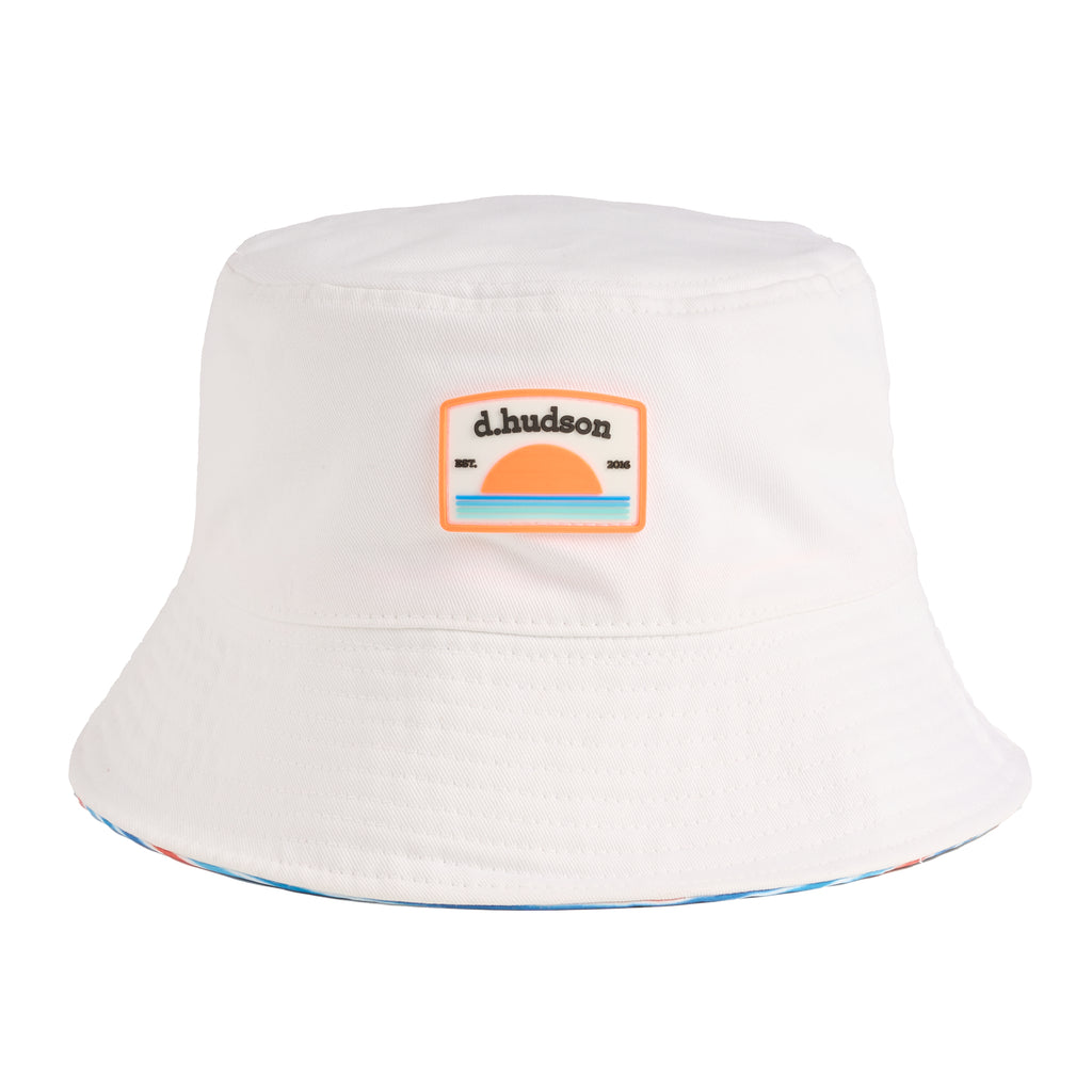 Sunset Bucket Hat (White/ Orange/ Aqua)